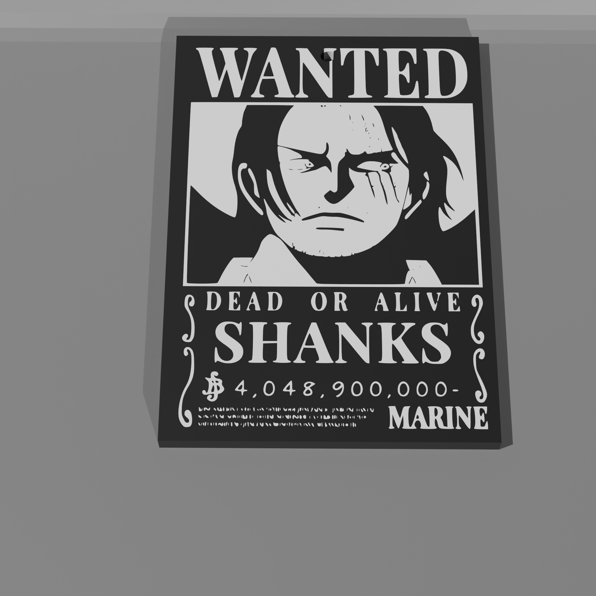 👾 Shanks Wanter Poster - Keychain_Multicolor・ 3D File for 3D printing・Cults