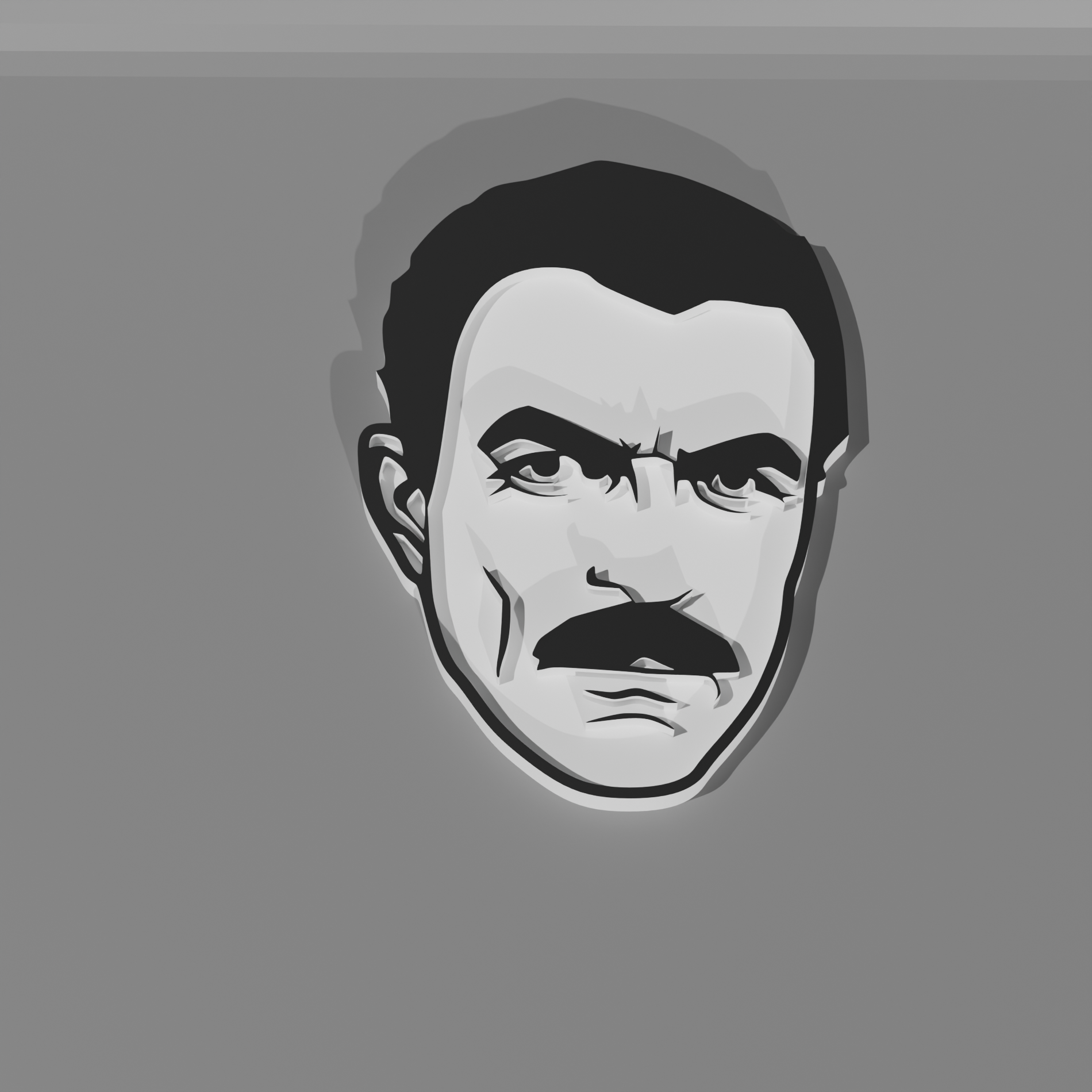 🎨 Tom Sellick Magnum P I - Wall Art Onecolor・ 3D File for 3D printing・Cults