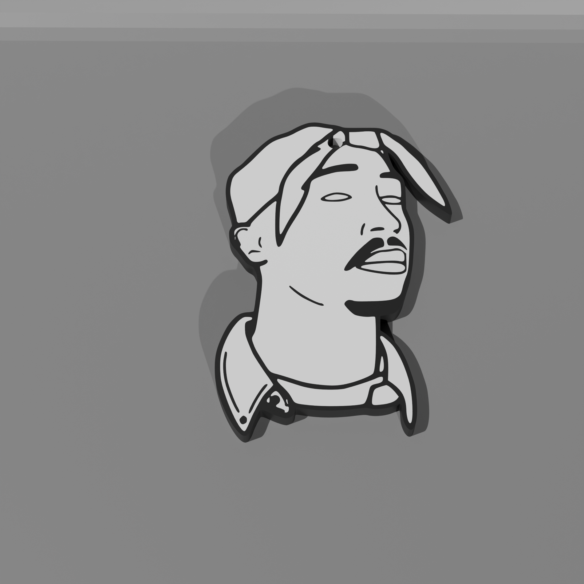 👾 Tupac Shakur - Keychain_Multicolor・ 3D File for 3D printing・Cults