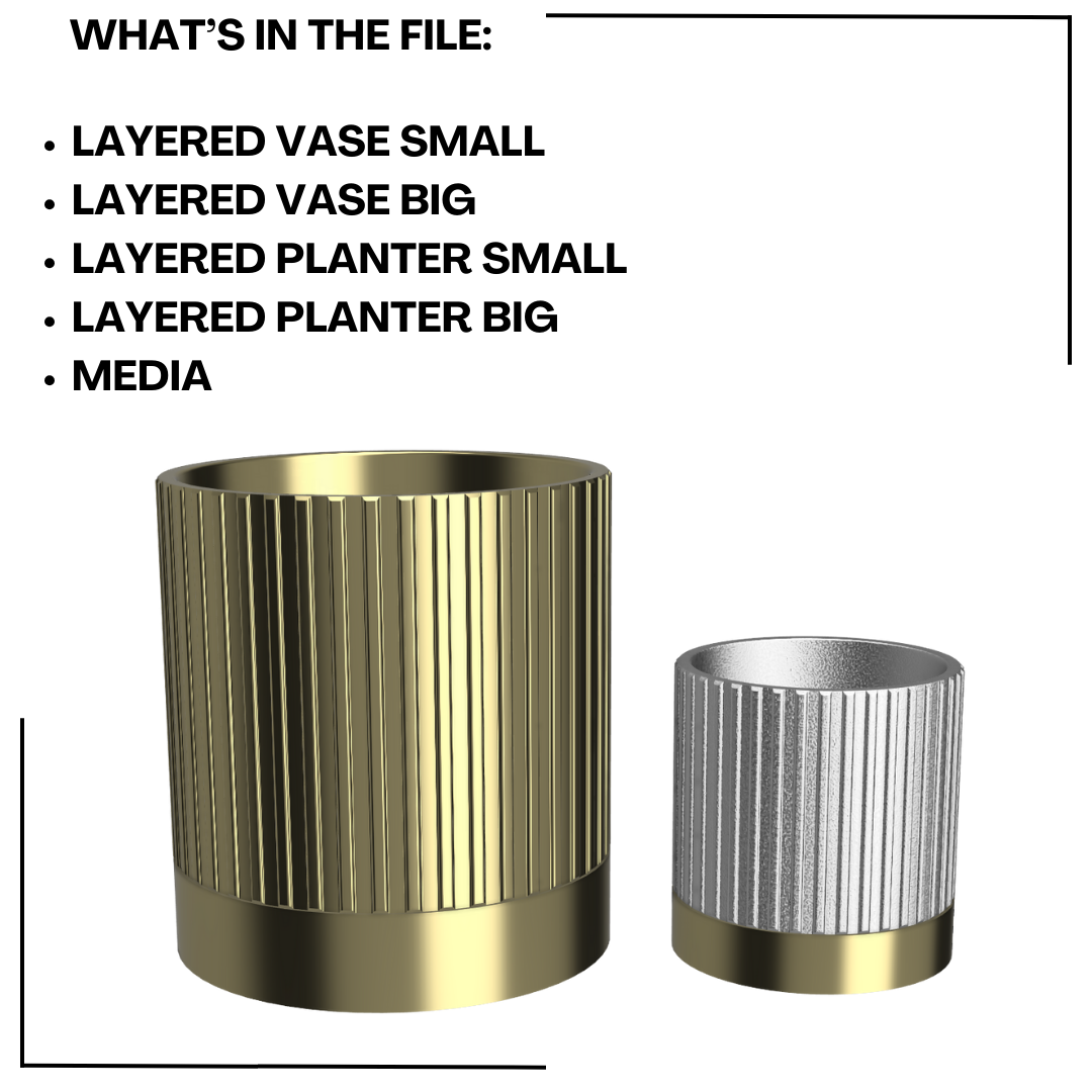 Free STL file Layered Vase / Planter 🏺 (3MF)・3D printing design to download・Cults