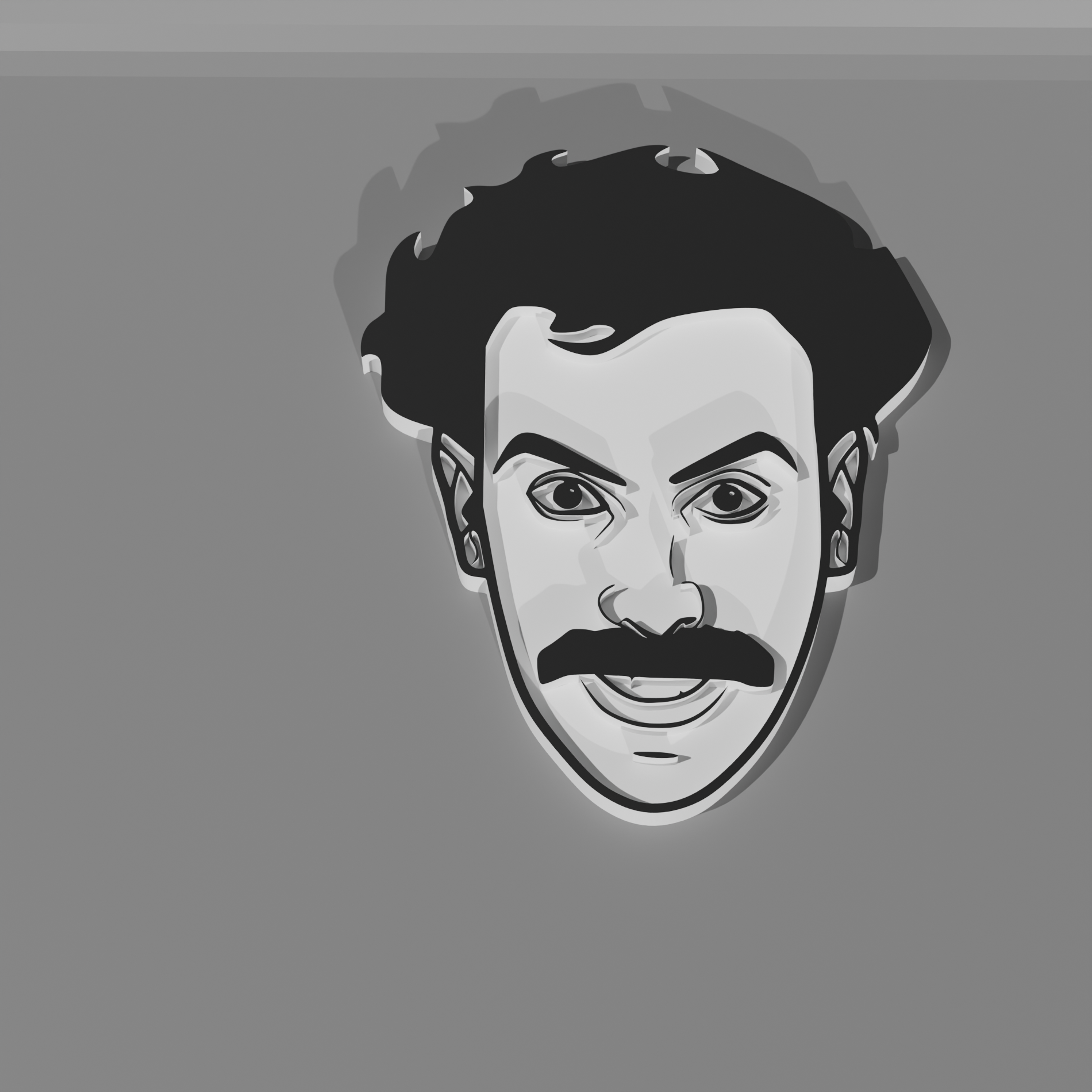 🎨 Borat - Wall Art Onecolor・ 3D File for 3D printing・Cults