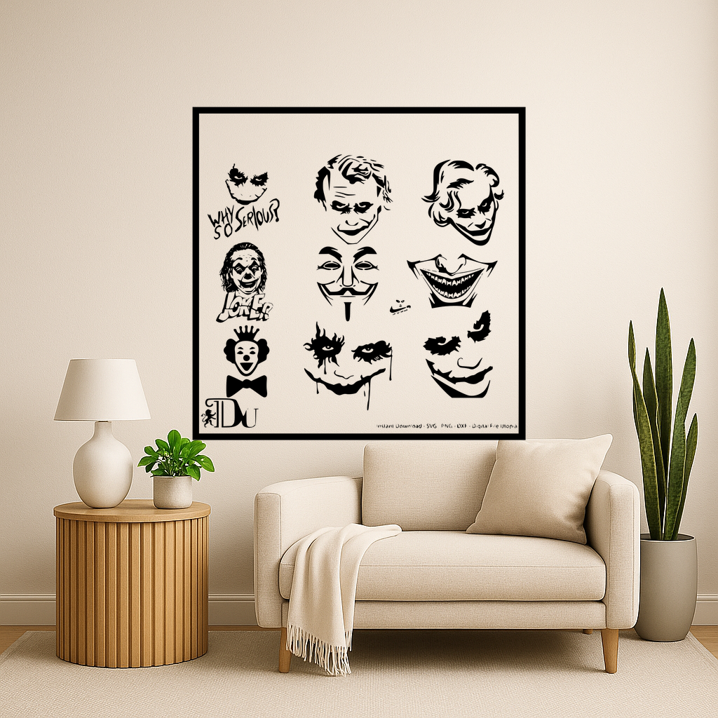 🃏 The Joker The Joker Jokers Manic Gaze Wall Art Framed・ 3D File for 3D ...