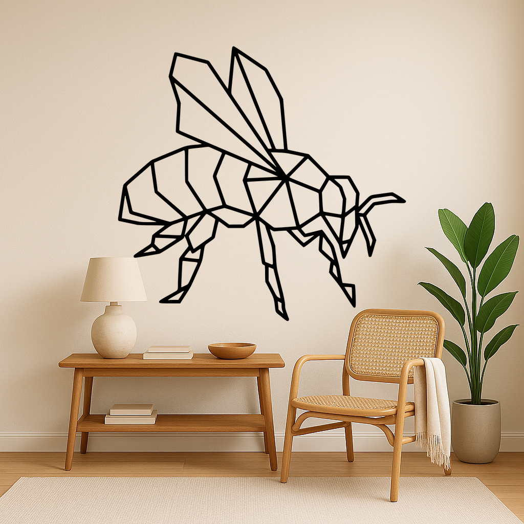 🐝 Geometric Bee - Wall Art Onecolor・ 3D File for 3D printing・Cults