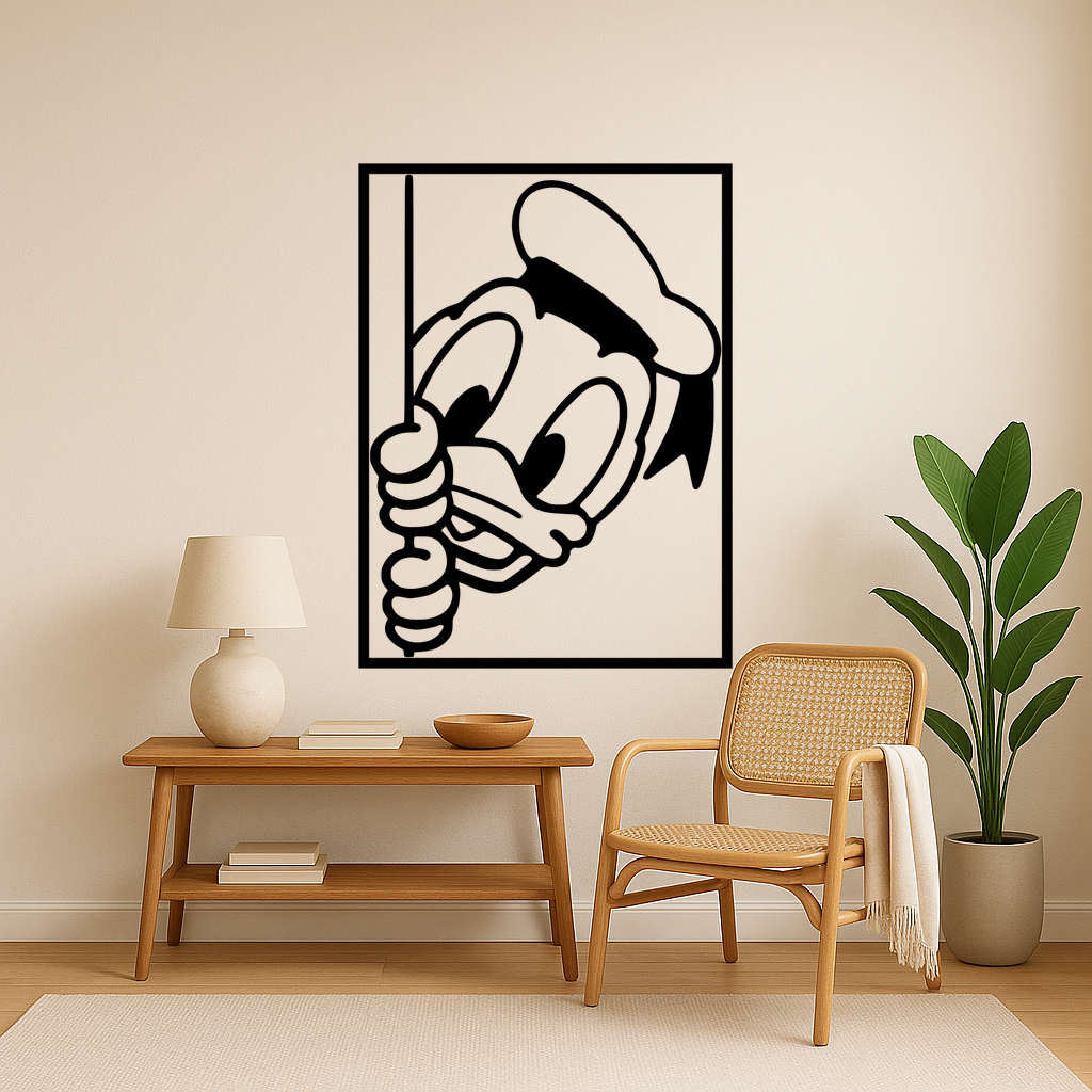 🦆 Donald Duck Donald Duck Steamboat Willie Logo Wall Art Framed・ 3D ...
