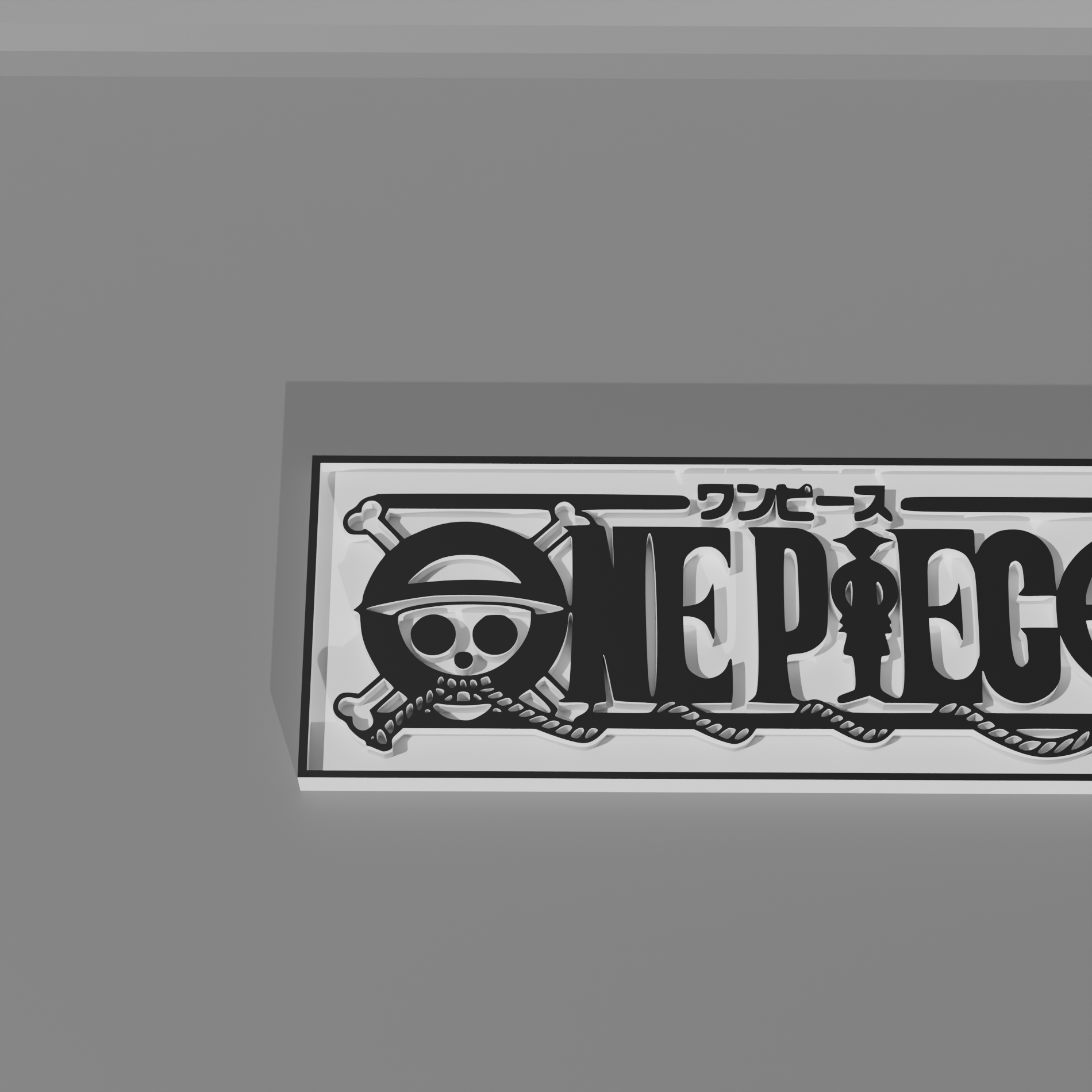 🎨 One Piece Logo Flag - Wall Art Onecolor・ 3D File for 3D printing・Cults