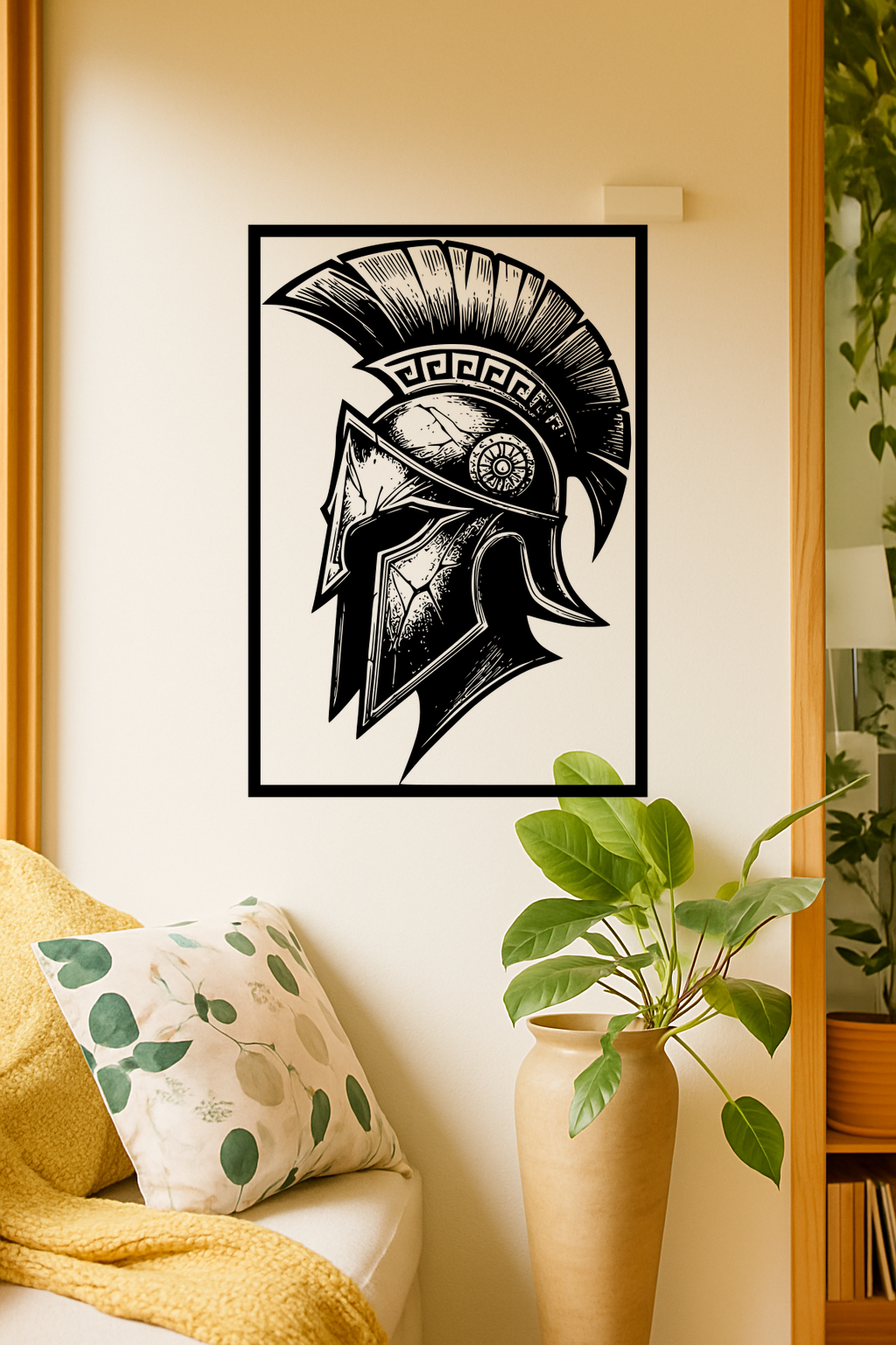 🏛️ God of War's Kratos God Of Wars Kratos Greek Helmet Wall Art Framed ...