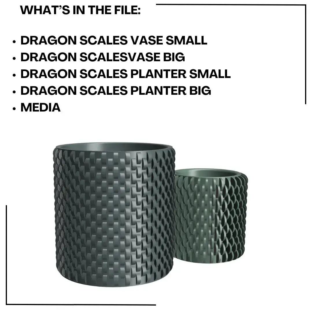 Free 3D file Dragon Scales Vase / Planter 🐉 ・Template to download and ...