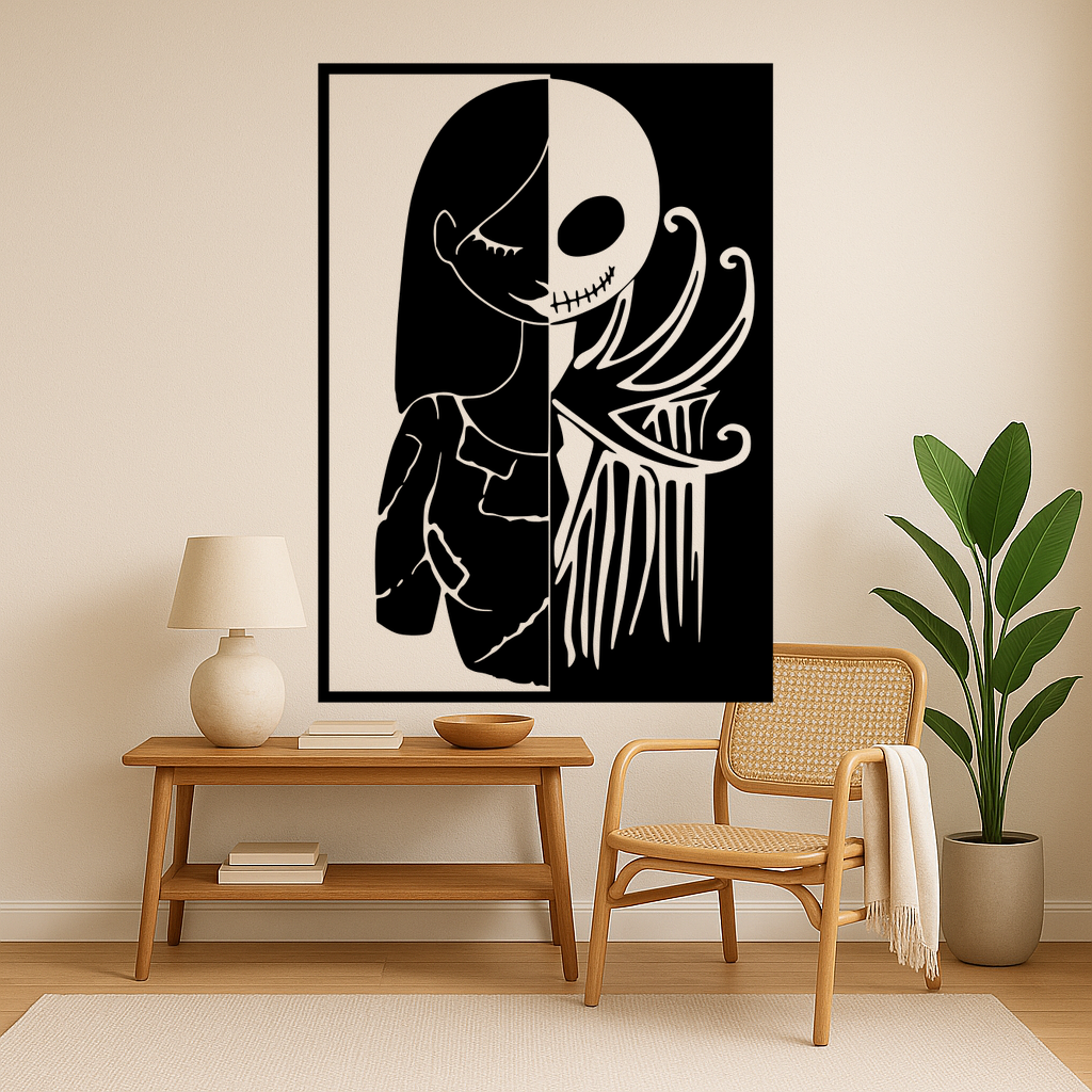 🎃 Halloween Jack Sally Split - Wall Art Onecolor・ 3D File for 3D ...