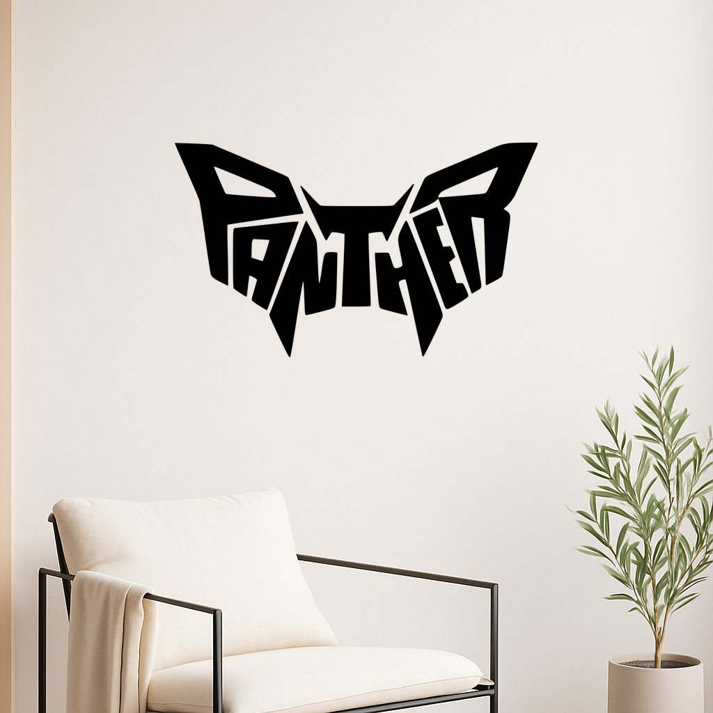 🎨 Panther Text Logo - Wall Art Onecolor・ 3D File for 3D printing・Cults