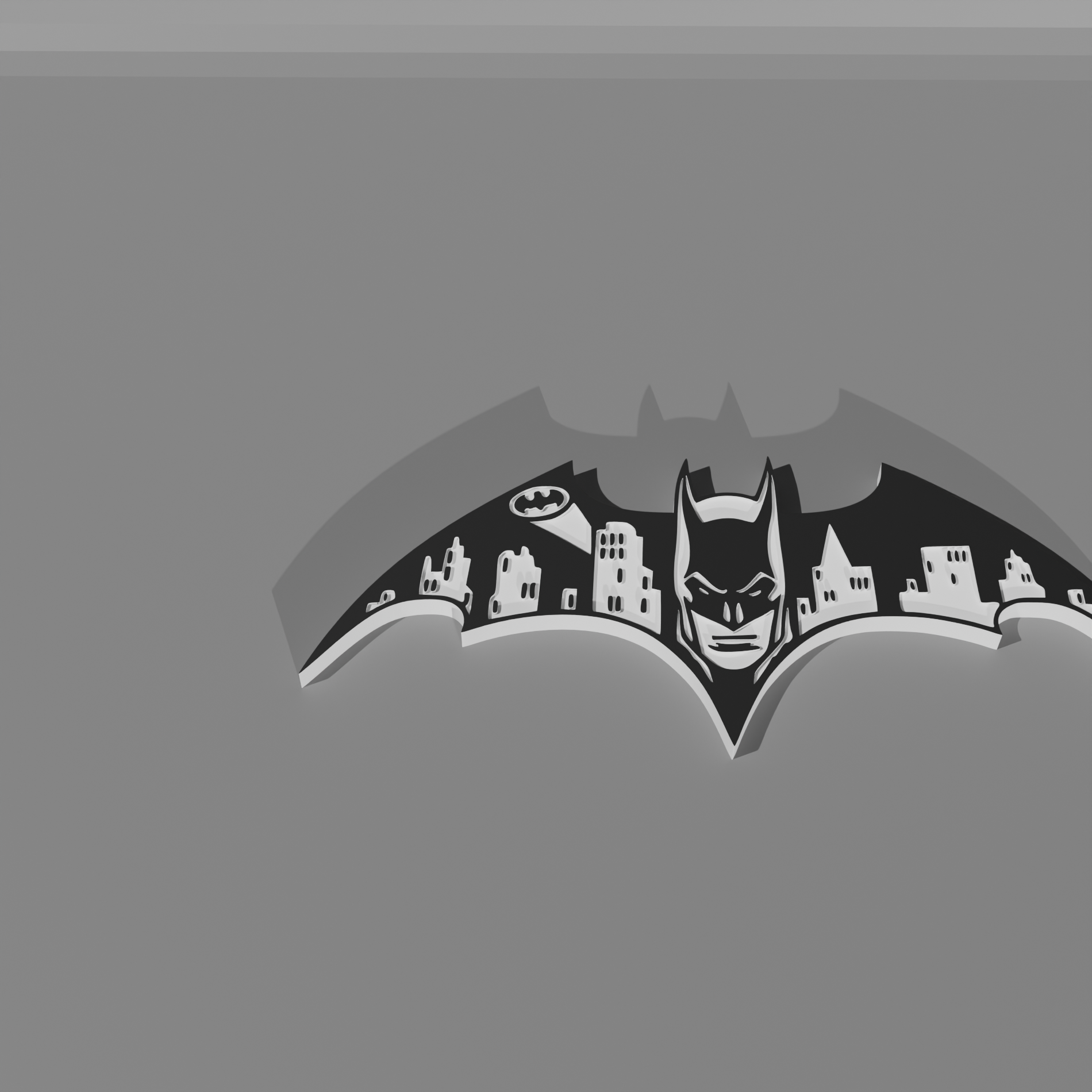 🏙️ Batman City Scape - Wall Art Onecolor・ 3D File for 3D printing・Cults