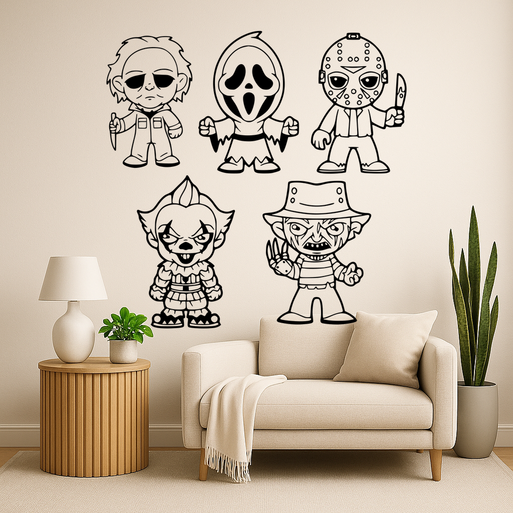 🎬 Horror Movie Halloween - Wall Art Onecolor・ 3D File for 3D printing・Cults