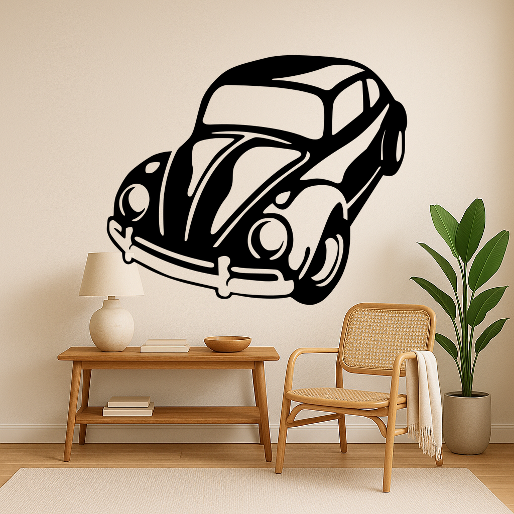 🪲 Cartoon Beetle Car - Wall Art Onecolor・ 3D File for 3D printing・Cults