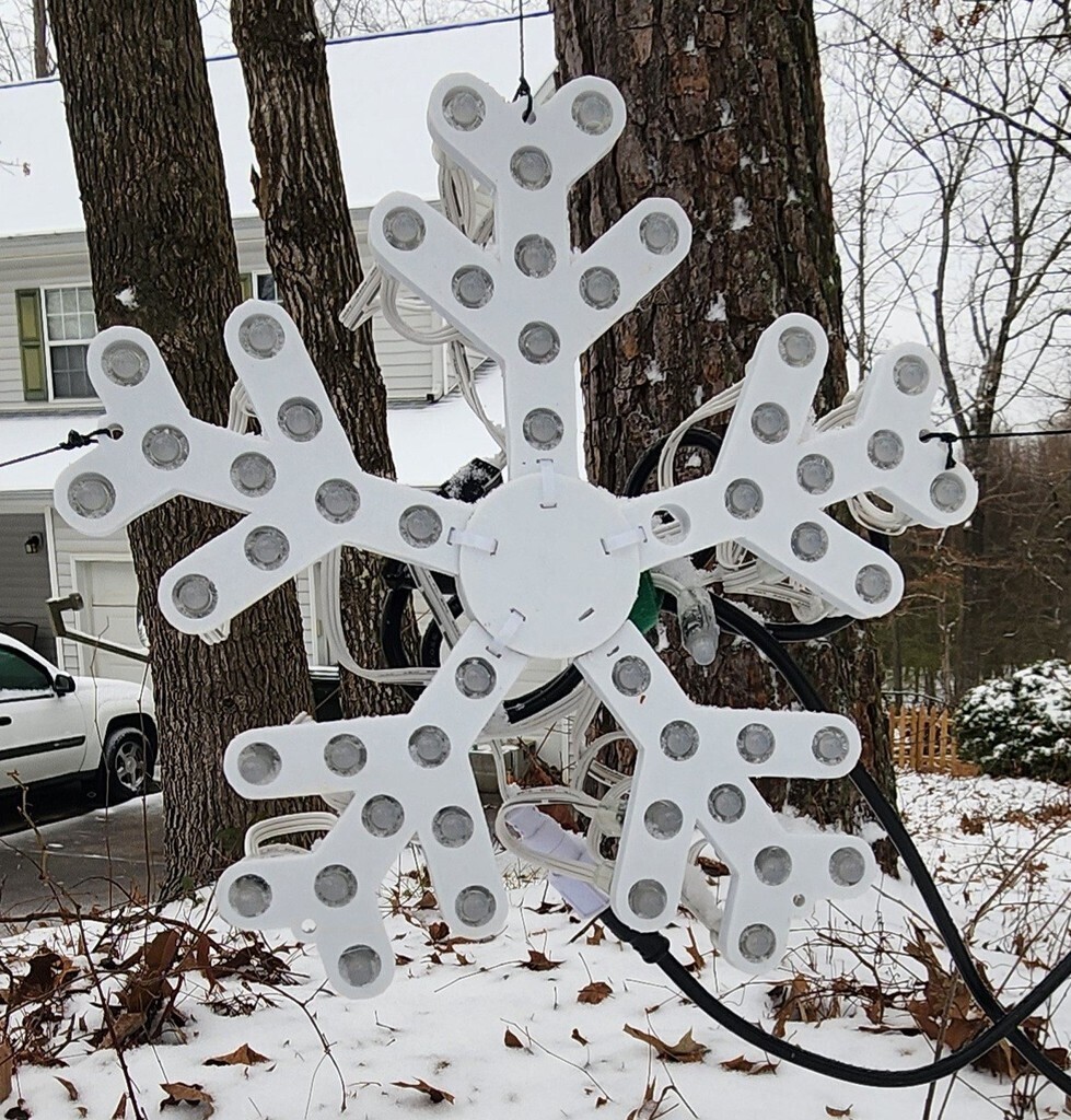 💪 5 Arm Snowflake-Ziptie Remake・Free 3D File for ・Cults