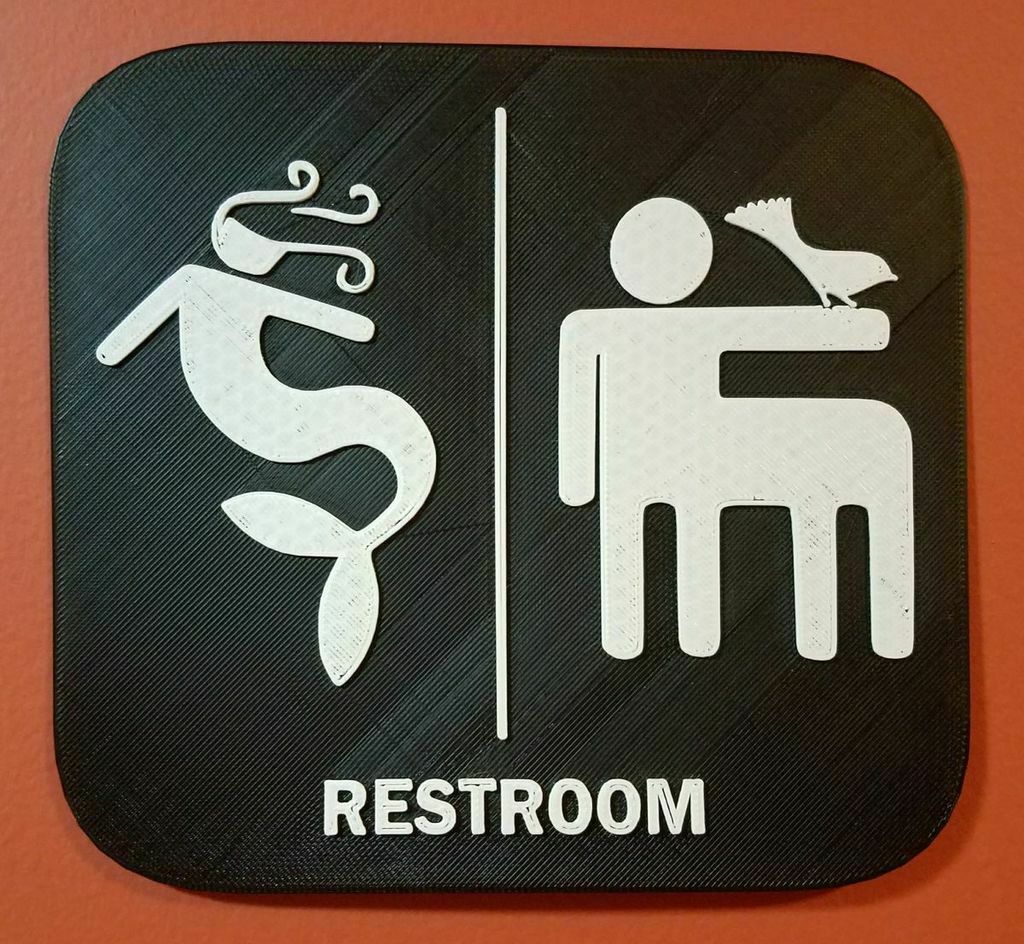 🧜‍♀️ Mermaid Centaur Restroom Sign・Free 3D File for ・Cults