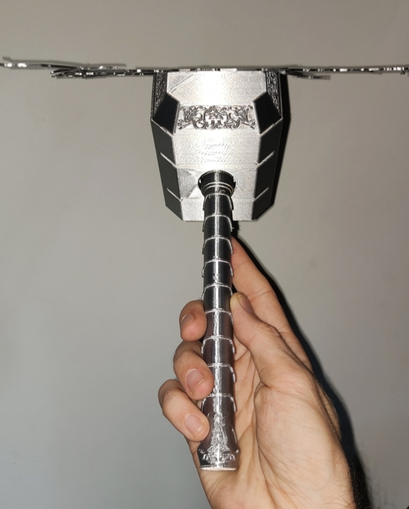 🧲 Magnet XXL Mjolnir Hammer + Lightning 19cm・Free 3D File for ・Cults