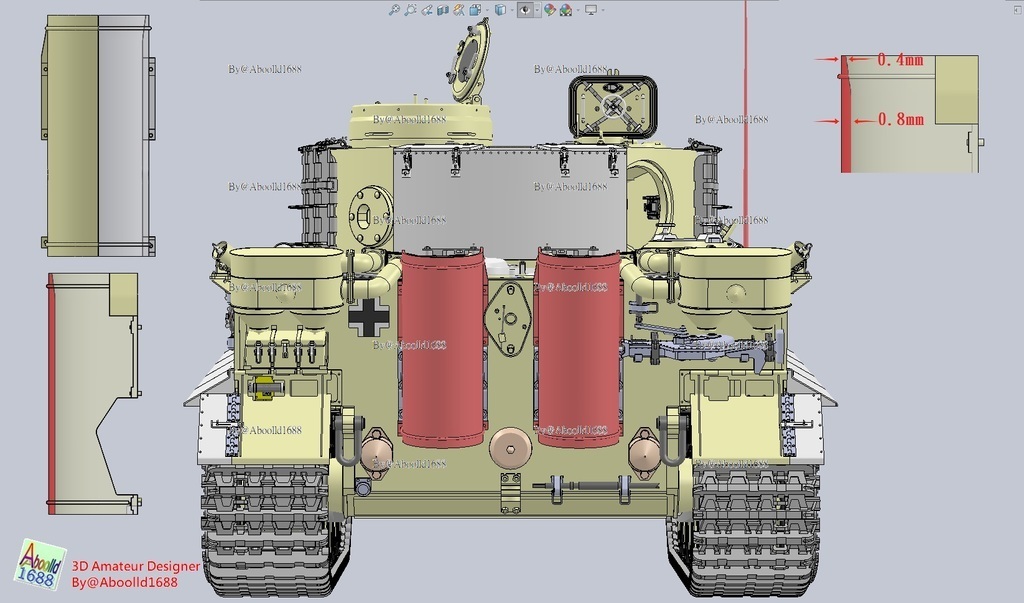 Free 3D file TIGER TANK REAR ARMOR COVER(INJECTION MODEL VER.) (STL-35 ...