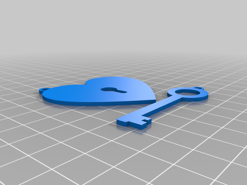 💜 HEART KEY KEYRING・Free STL File for ・Cults