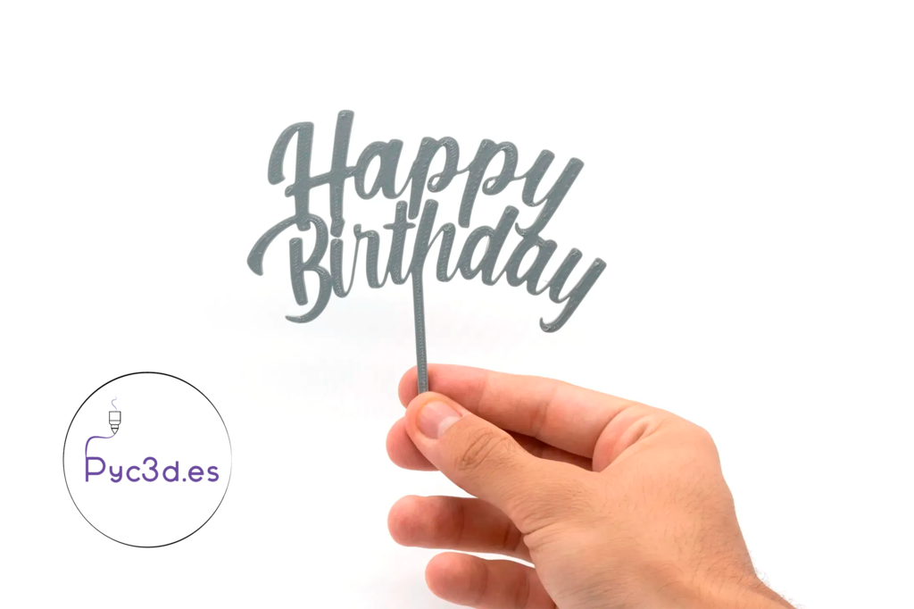 🎂 HAPPY BIRTHDAY CAKE TOPPER・Free STL File for ・Cults
