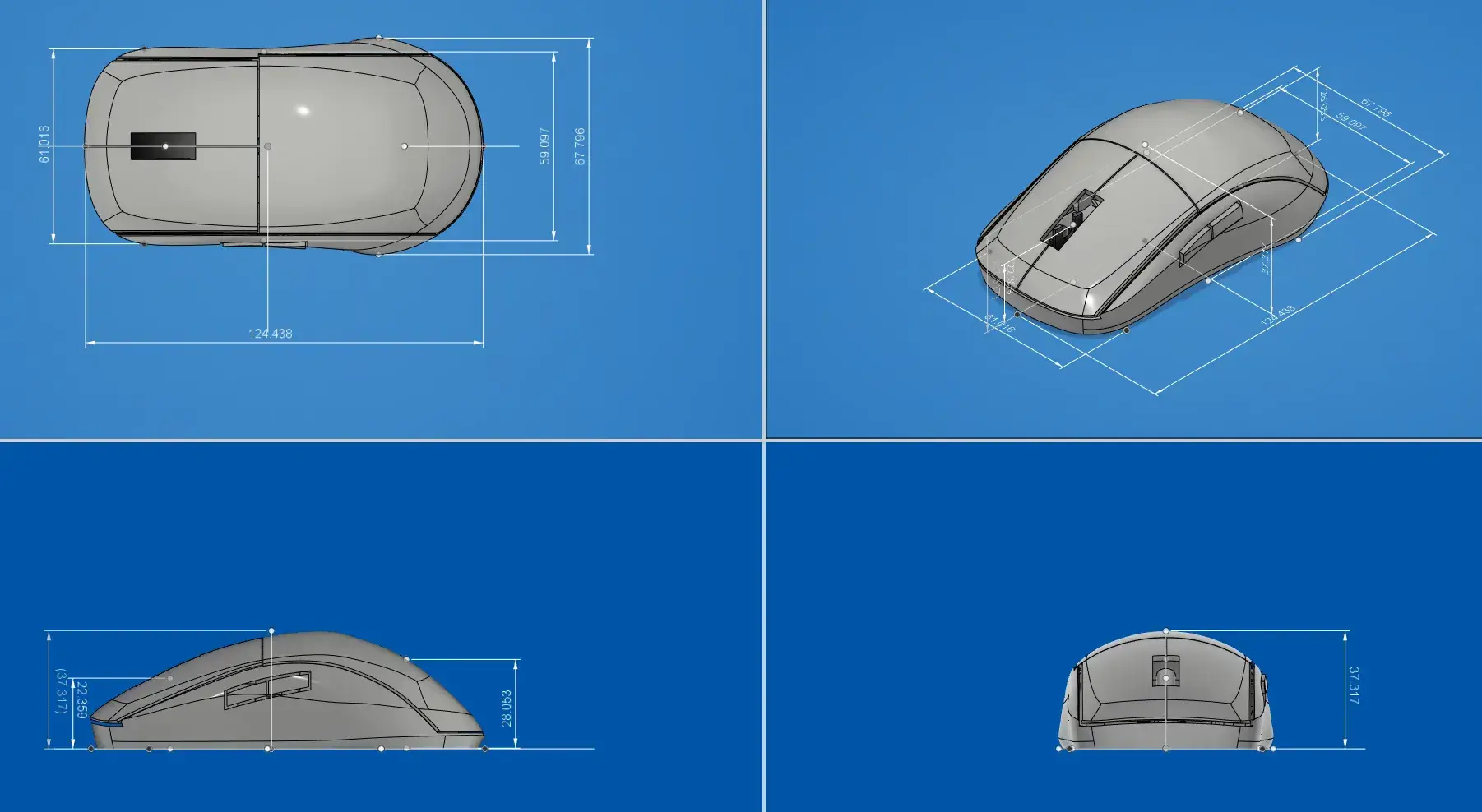 Free 3D file ZS-A1, 3D Printed Symmetric Wireless Mouse for Logitech ...