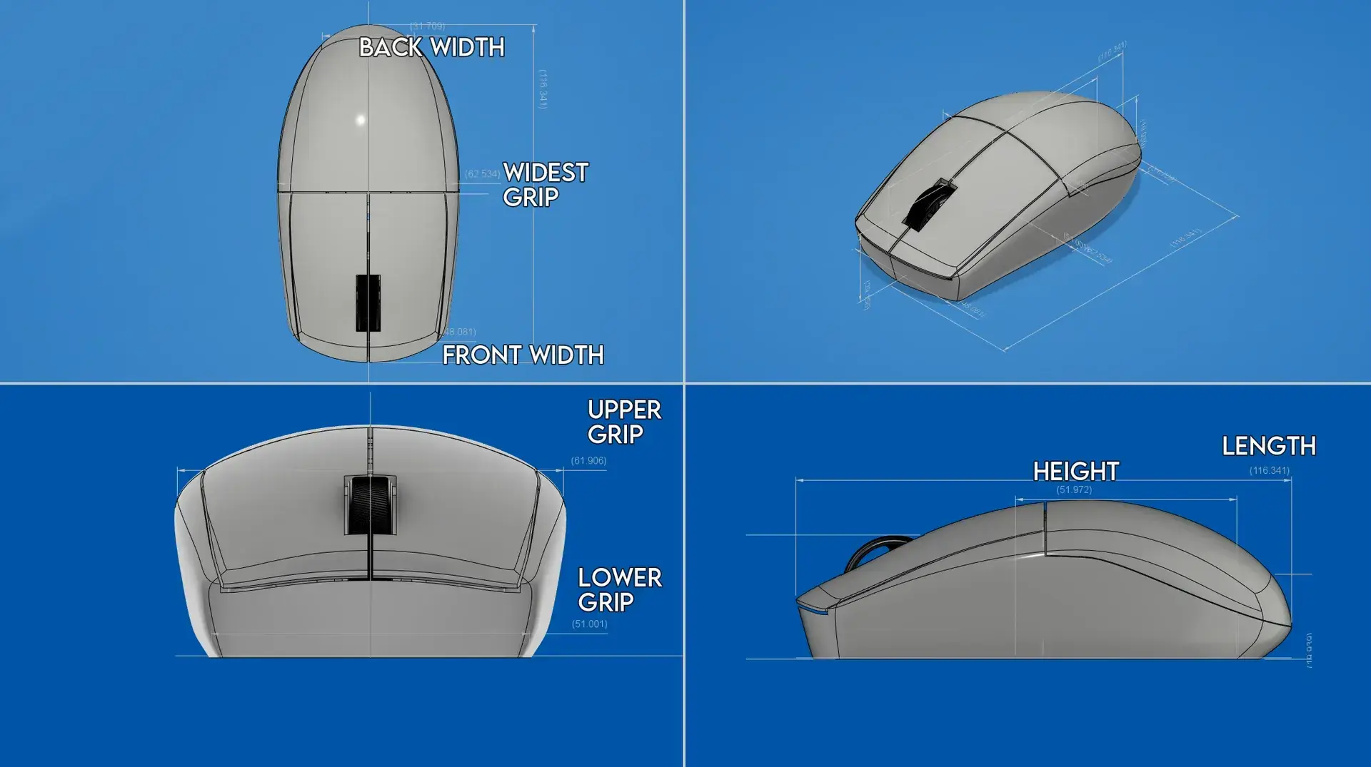 Free 3D file Z100s, 3D Printed Symmetric Wireless Mouse for Logitech ...