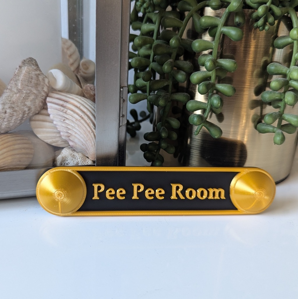 🚻 Pee Pee Room - Restroom Bathroom Sign・Free 3D File for ・Cults