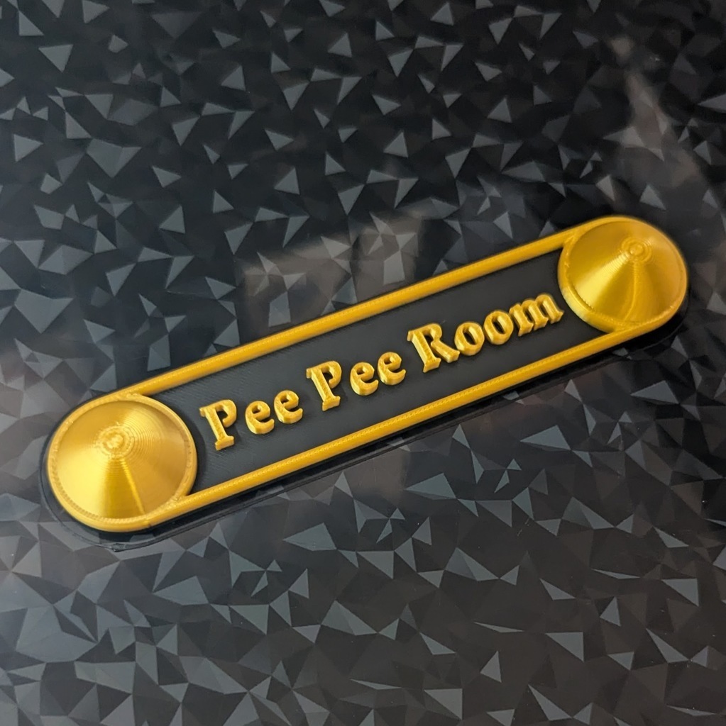 🚻 Pee Pee Room - Restroom Bathroom Sign・Free 3D File for ・Cults