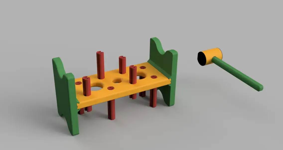 3D file Pounding Bench toy - a simple kids toy. 🔨 ・Design to download and 3D print・Cults