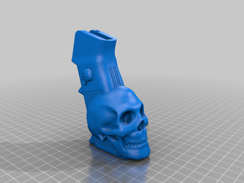 💀 ar15 skull grip・Free 3D File for ・Cults