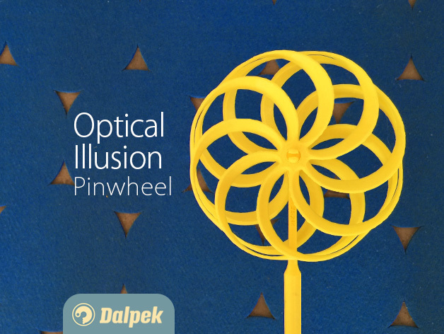 💐 Optical Illusion Pinwheel v2.5・Free 3D File for ・Cults