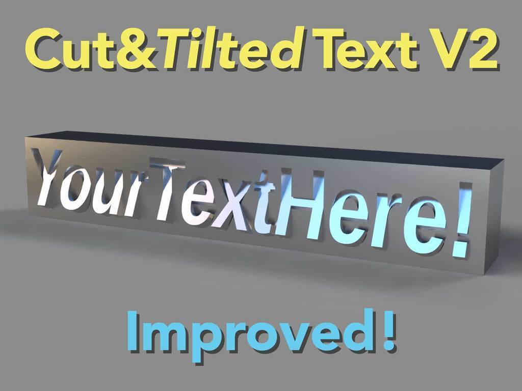 Free 3D file Cut and Tilted Text V2 - Customizable 🏢 ・Design to ...