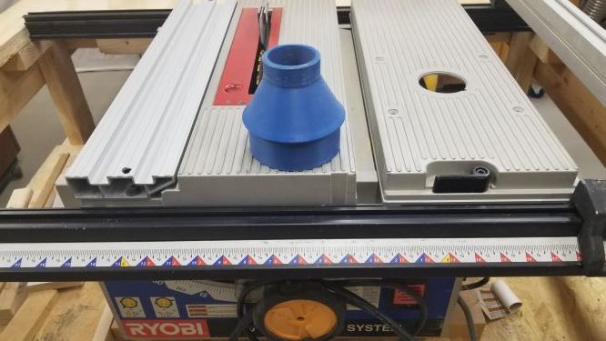 🪚 Ryobi BT3100 Table Saw Dust Port Adapter 4 Inch・Free 3D File for ・Cults