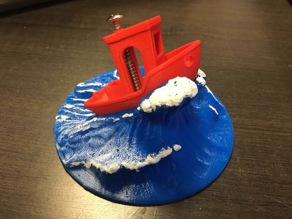 3D printing Benchy at Sea | Wave Display・Cults