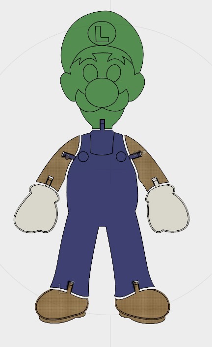 🎲 Articulated Luigi・Free 3D File for ・Cults