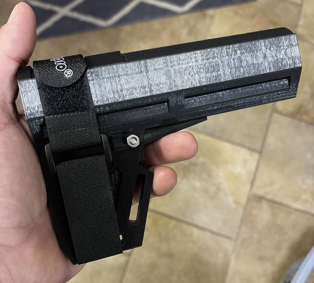 🔫 Shockwave Pistol Brace with Strap・ STL File for 3D printing・Cults