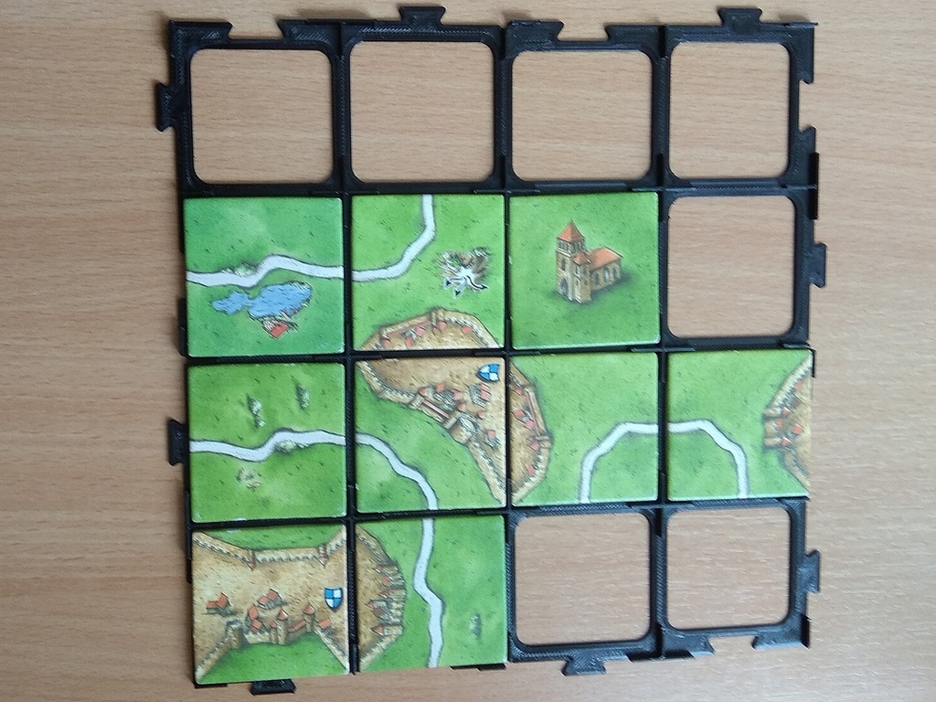 🎲 4x4 customizable Carcassonne tile grid・Free 3D File for ・Cults