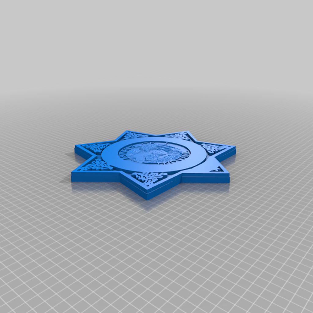 🚓 Sheriff or Police 7 Point Star Badge・Free 3D File for ・Cults
