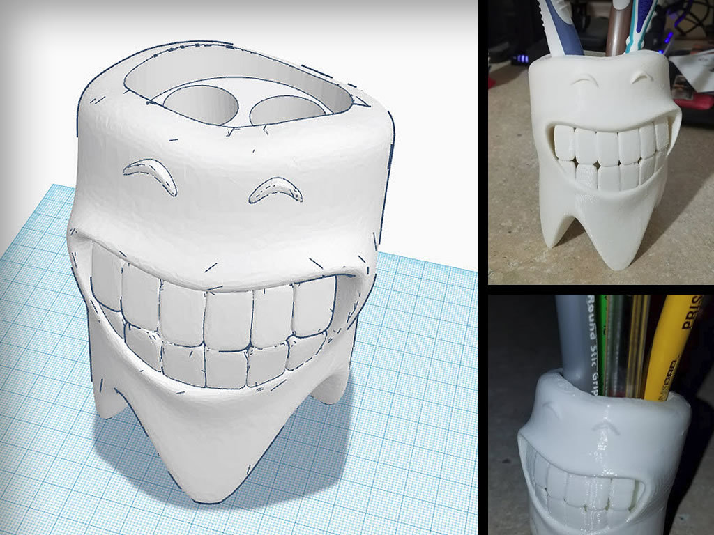 Free 3D file Smiling Toothbrush Holder 🪥 ・3D print object to download・Cults