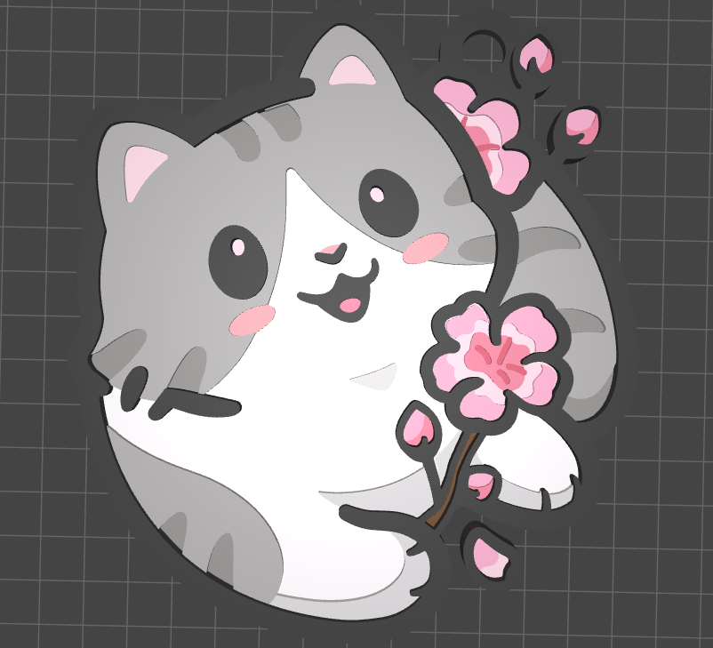 Free 3D file CATTO WITH FLOWERS Cat lover keychain 💐 ・3D printer design ...