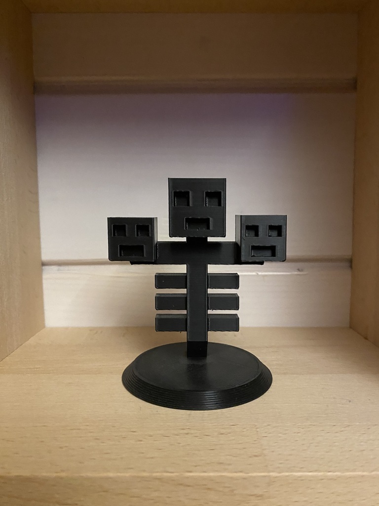 🗿 Minecraft - Wither Sculpture on a Podium・Free 3D File for ・Cults