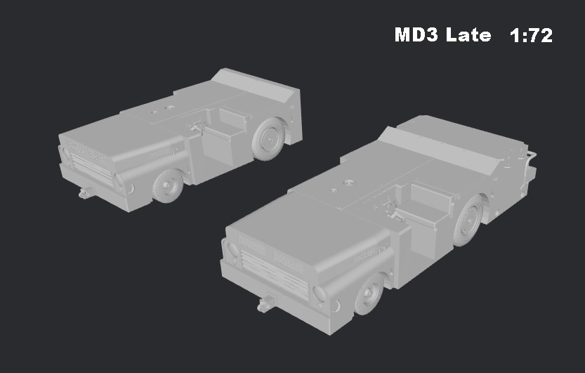 🚜 MD-3 US Navy Tow Tractor (Late version) 1/72・Free 3D File for ・Cults