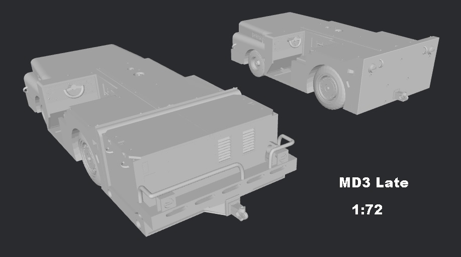 免费 3D 文件 MD-3 美国海军拖曳牵引车（后期型） 1/72 🏗 ・可下载对象和 3D 打印・Cults