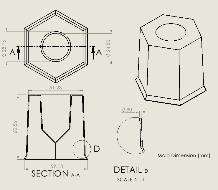 🧊 Functional Ice Shot Glass Mold (Half Shot) Hexagon・Free 3D File for ...