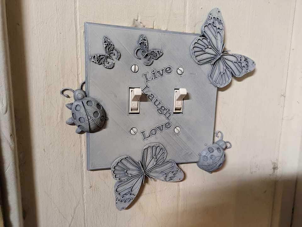 🦋 Butterfly Light Switch Cover - Dual Gang・Free 3D File for ・Cults