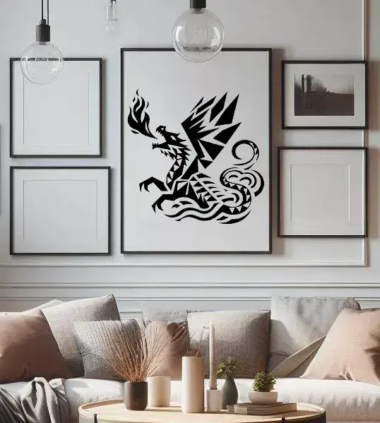 Free 3D file Geometric Dragon Wall 🐉 ・3D printable model to download・Cults