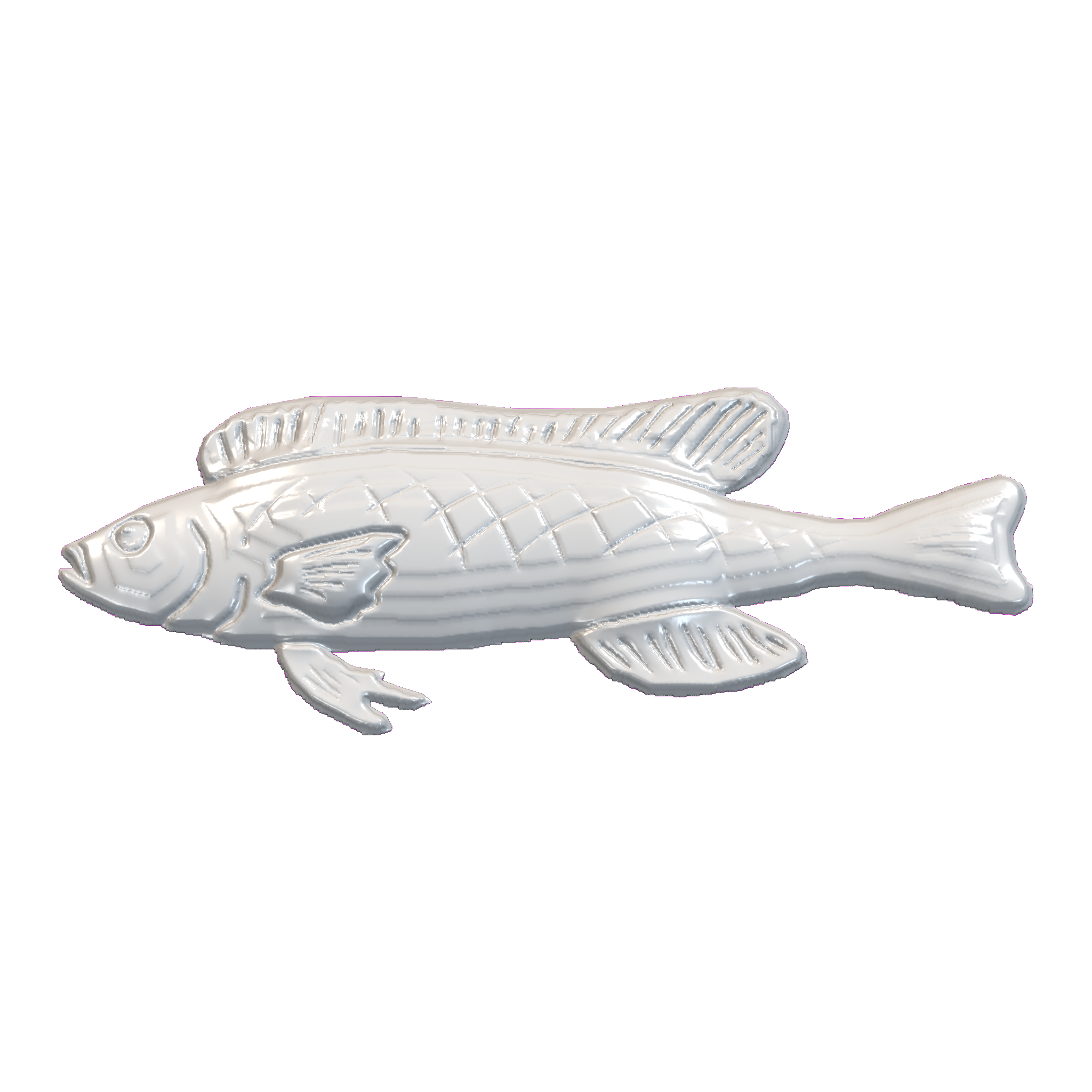 🐠 Perch Walleye Cross-Hatch Scale Pattern Oval Body Detailed Fin Fish ...