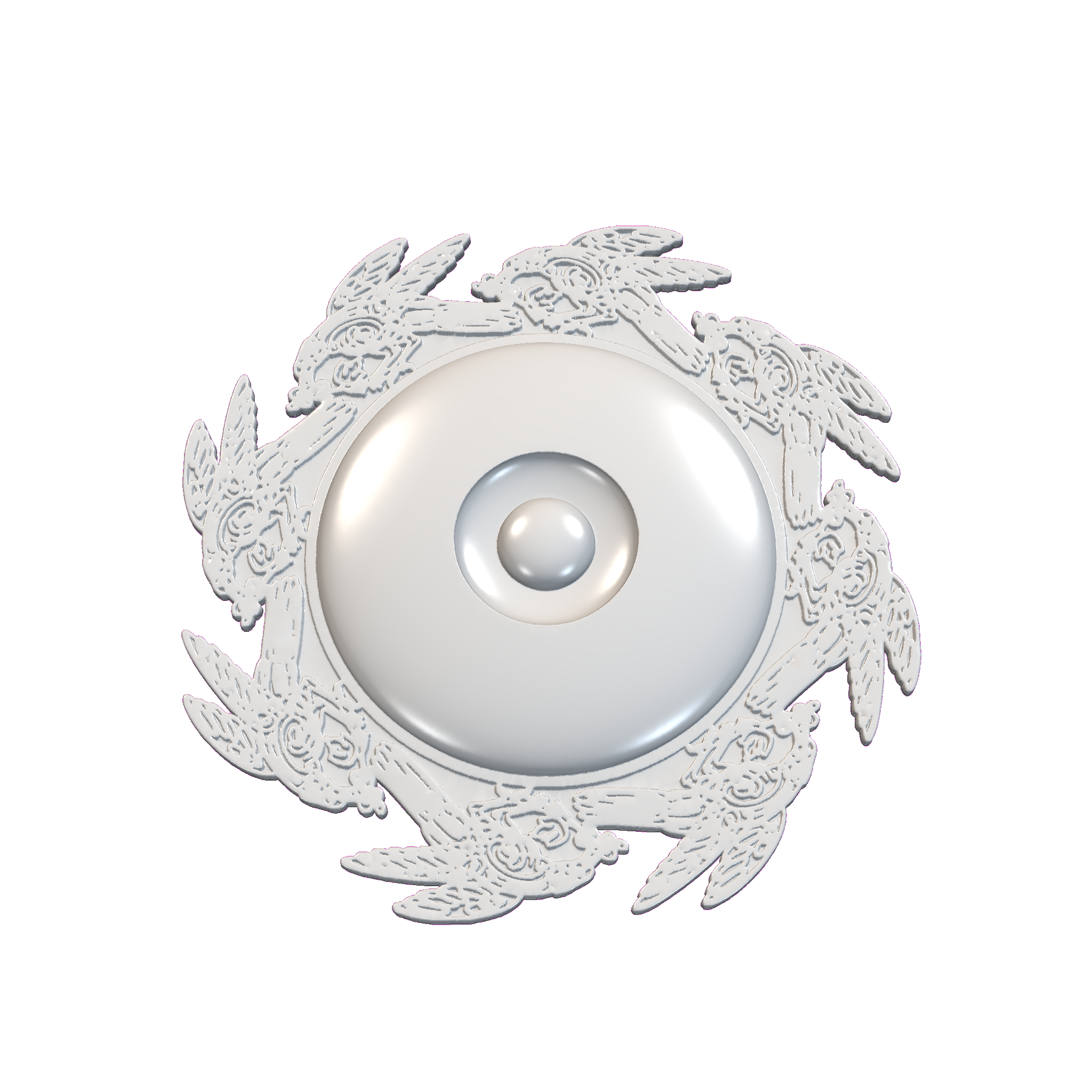 🦅 Eagle Radial Medallion STL - Bird Fan Double Dome Royal Badge 3D ...