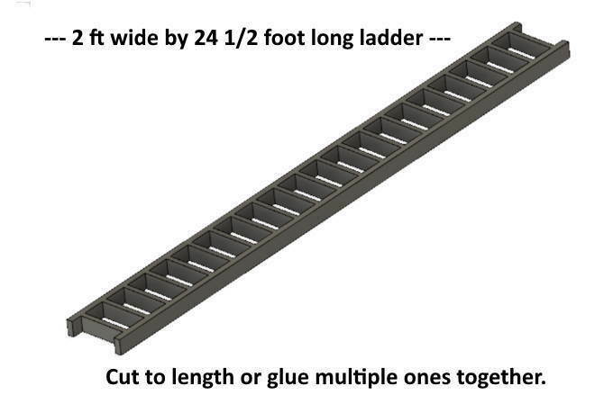 Free 3D file N Scale - 24 foot freestanding ladder 🦶・3D printable ...