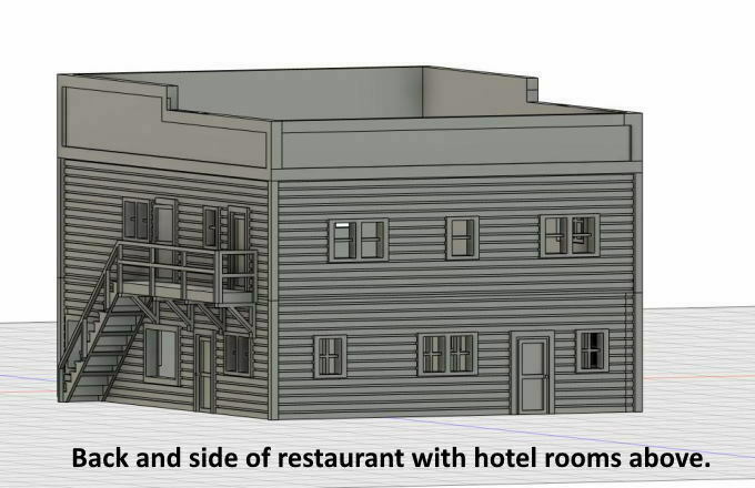 🏨 N Scale Hotel or Restaurant with Sleeping Rooms Above....・Free 3D ...