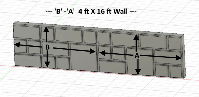 Free 3D file N Scale - Basic 4' X 8' Stone wall sections to be used in ...