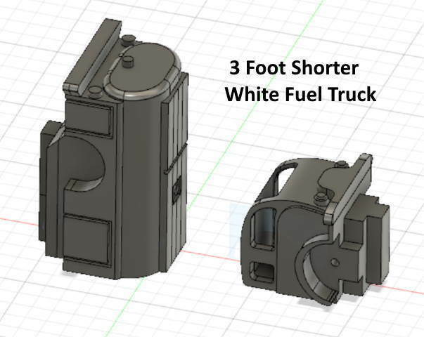⛽ N Scale -- Shorter Wheelbase White Fuel Truck for Switch Machine・Free ...